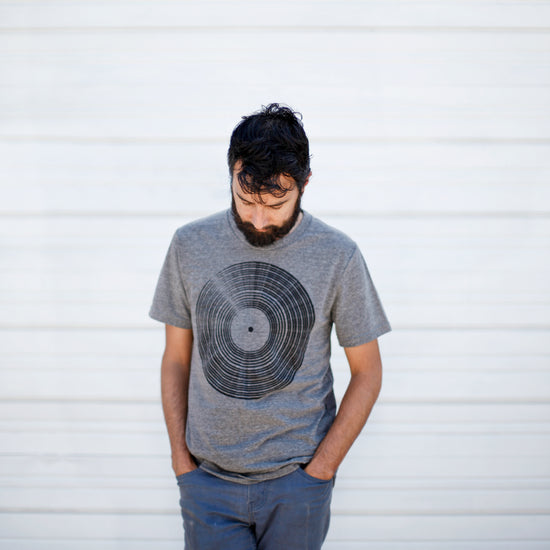Mens LP Vinyl Record Music Lover T-Shirt on Heather Gray – Blackbird ...